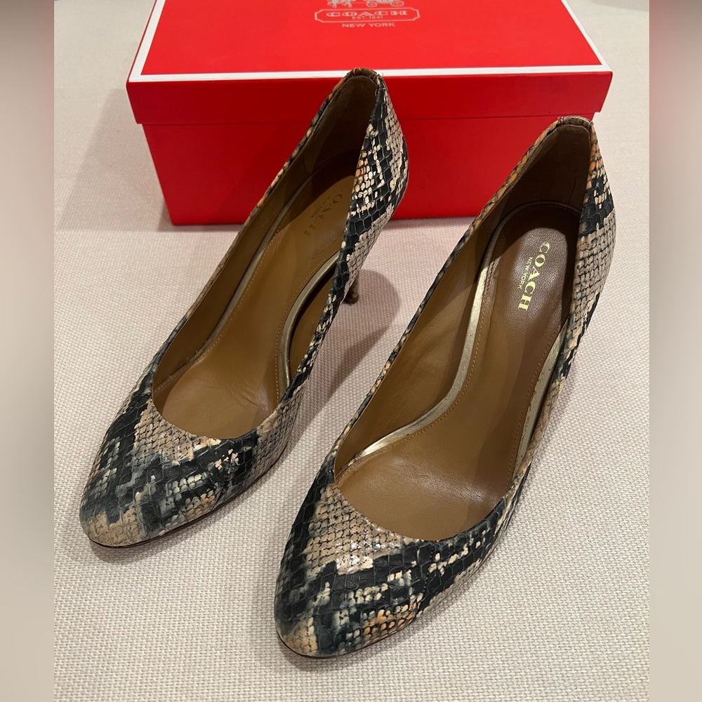 Coach Pumps Nala Graphic Snake Orange White Black - Gem